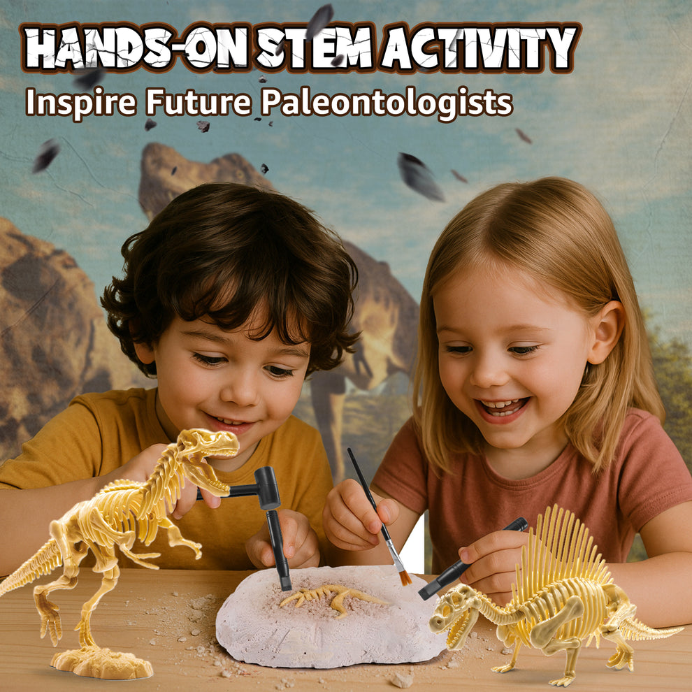 Dinosaur Dig Kit for Kids, Fossil Dino Excavation Kits with Volcano Er ...